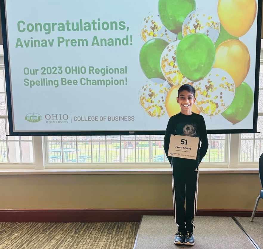 Avinav Prem Anand wins 2023 Ohio Regional Spelling Bee sponsored by Ohio University College of ...